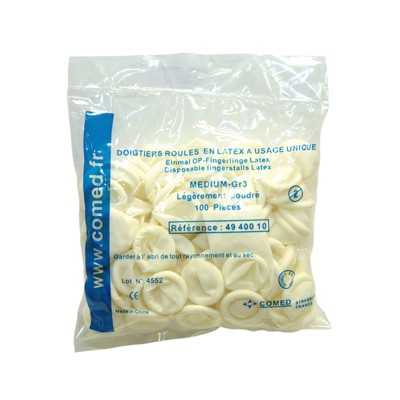 Doigtiers latex roulés 1 doigt au meilleur prix - Sachet de 100 ...