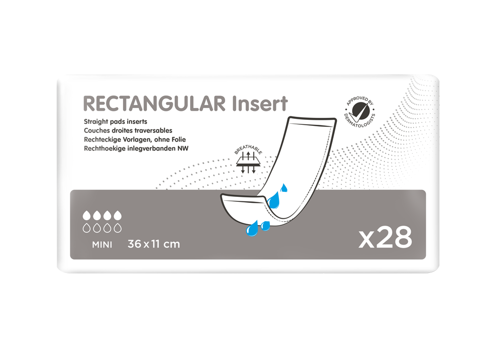 Ontex Rectangular Insert Mini traversable - Sachet de 28 couches droites