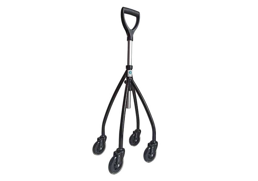 Canne Wheeleo® - canne quadripode à roulettes au meilleur prix